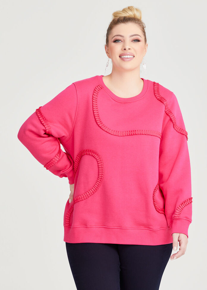 Shop Plus Size Cotton Ribbon Swirl Sweatshirt, Red | Taking Shape AU