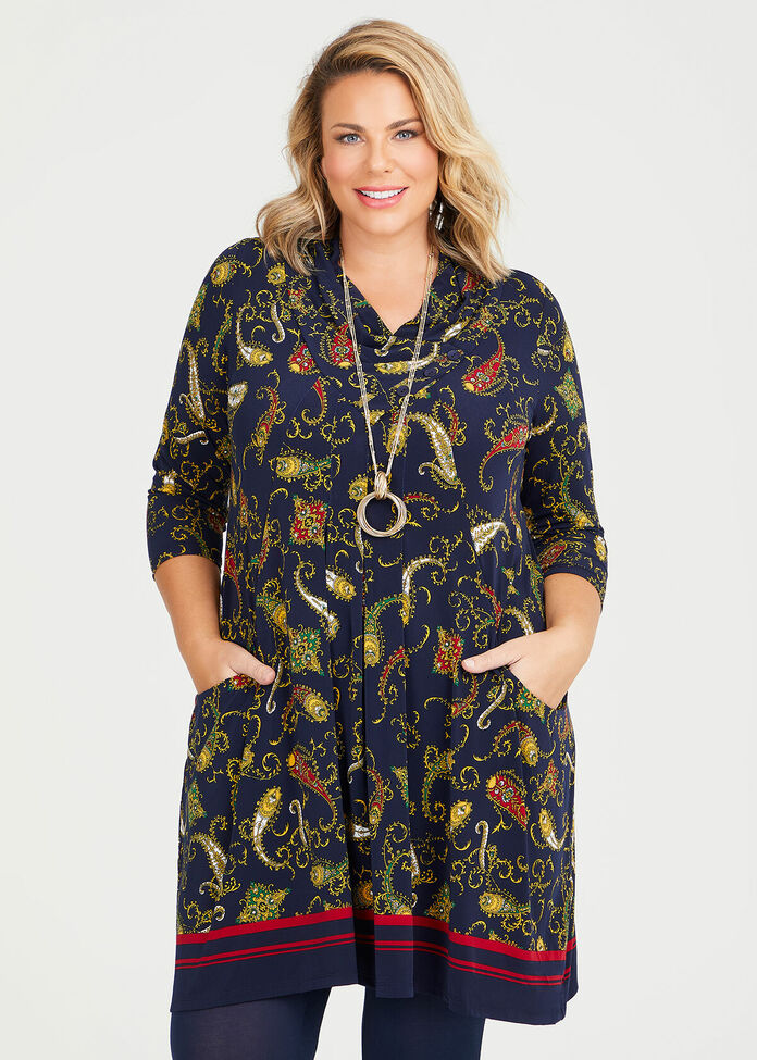 Shop Plus Size Monica Paisley Tunic, Blue | Taking Shape AU