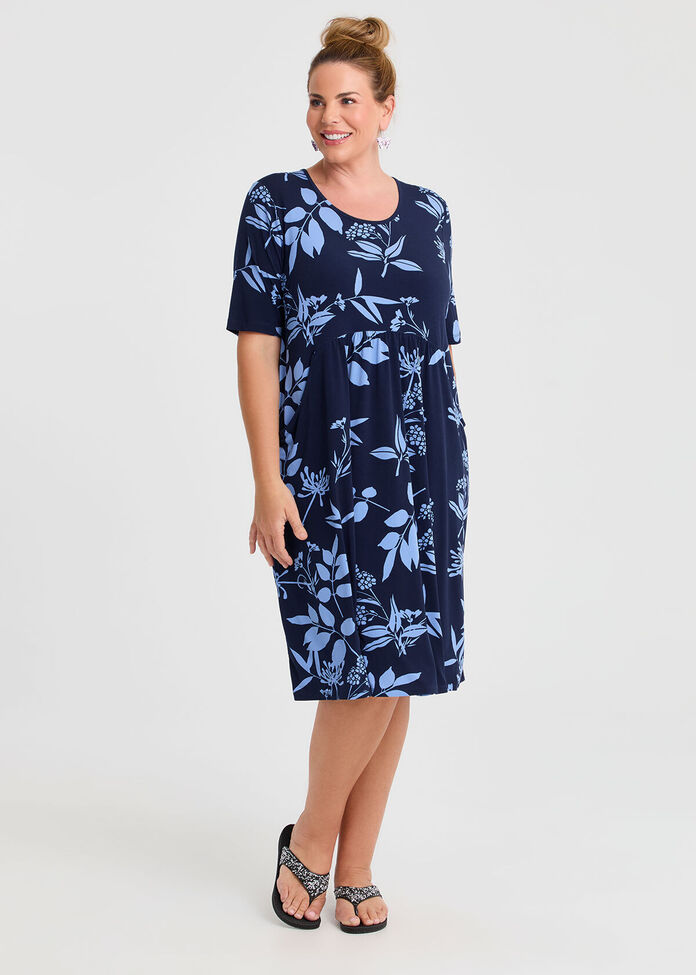Shop Plus Size Violet Everyday Empire Dress, Blue | Taking Shape NZ