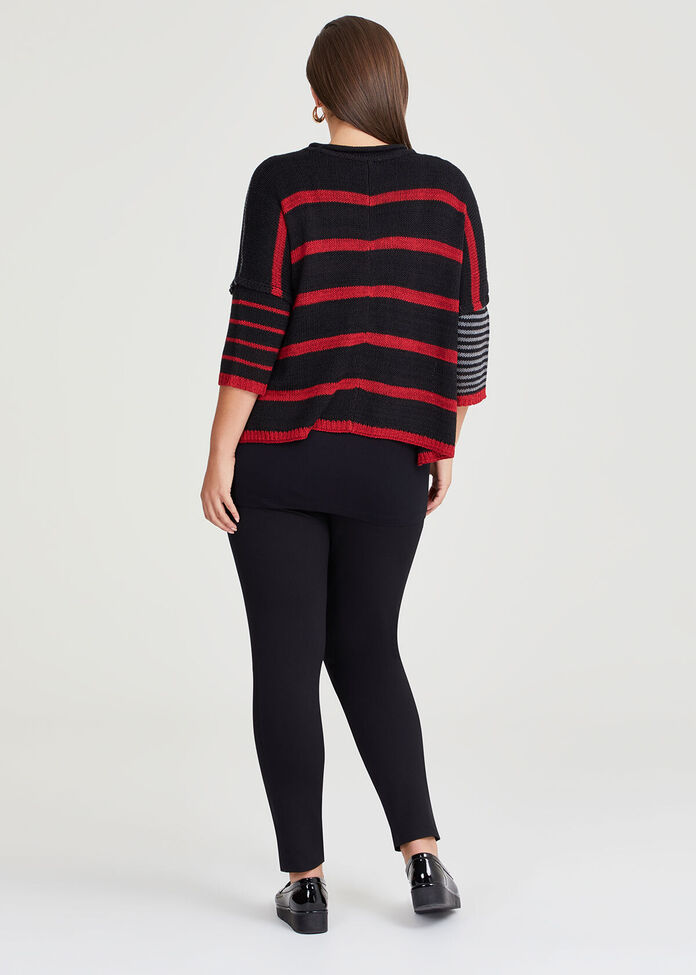 Shop Plus Size Mixed Stripe Jumper, Black | Taking Shape NZ