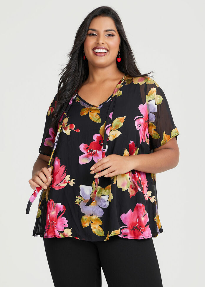 Shop Plus Size Swing Burnout Top in Multi | Taking Shape AU