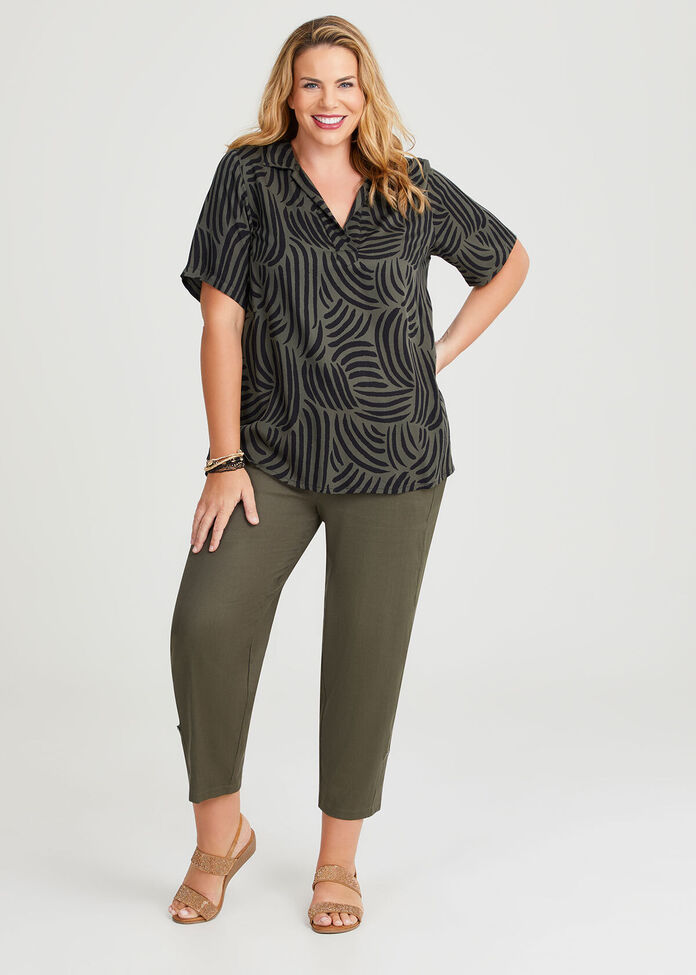 Shop Plus Size Linen Misha Pant, Green | Taking Shape NZ