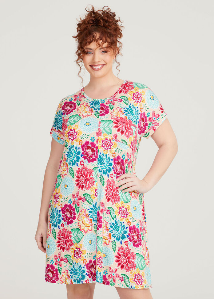 Shop Plus Size Bamboo Acapulco Floral Nightie In Multi Taking Shape Au