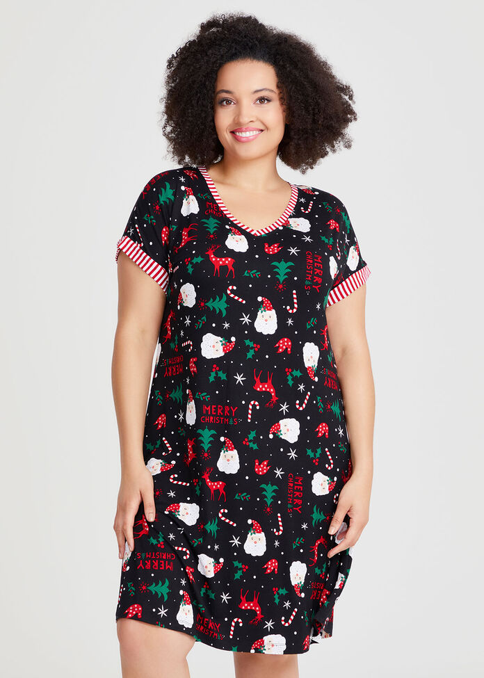Shop Plus Size Bamboo Santa Nightie, Multi | Taking Shape UK