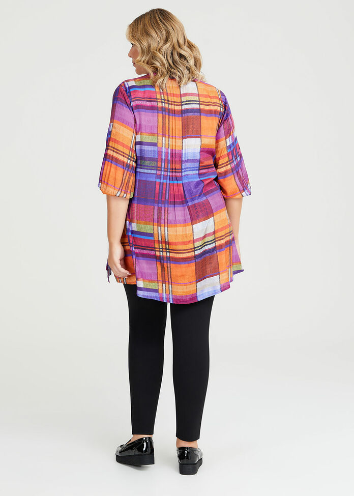 Shop Plus Size Multi Check Natural Shirt in Multi | Taking Shape UK