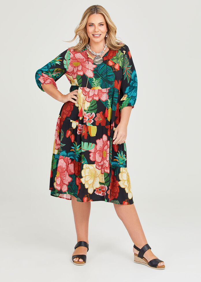 Shop Plus Size Natural Garden Print Dress, Multi | Taking Shape AU