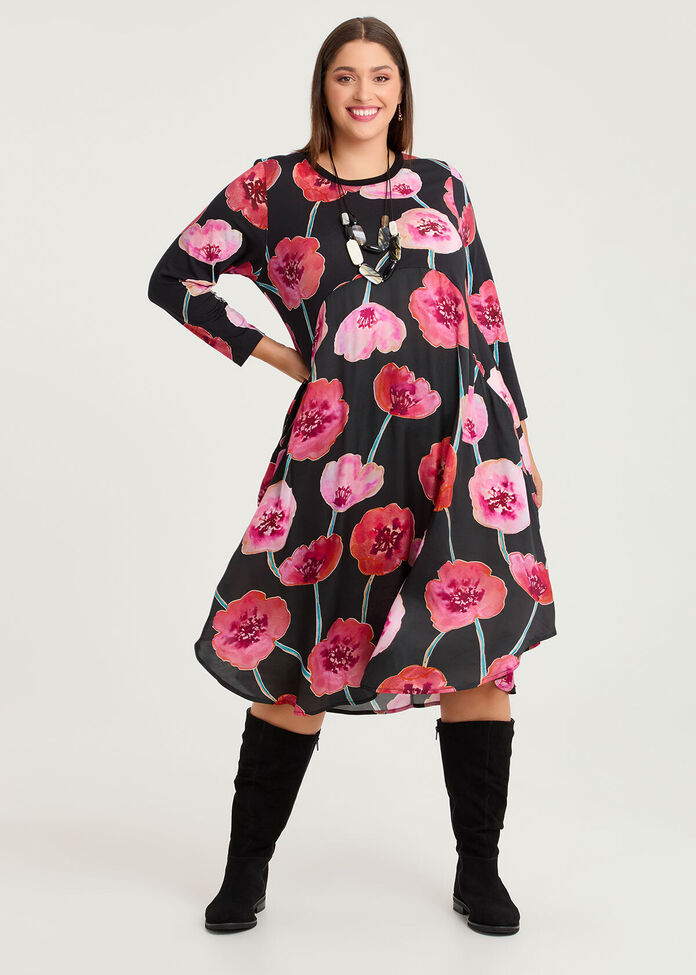 Shop Plus Size Cotton Wild Poppy Dress, Floral | Taking Shape NZ