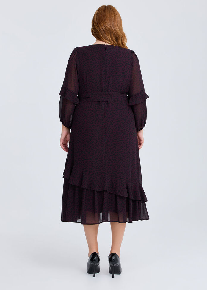 Shop Plus Size Leopard Chiffon Cocktail Dress Print Taking Shape Nz 8122