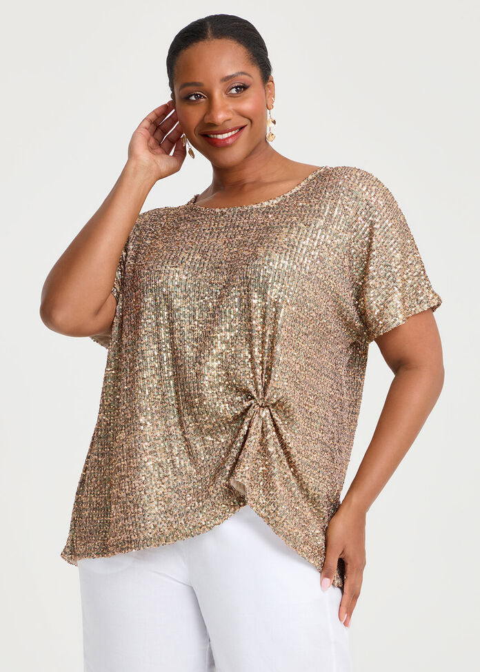 Shop Plus Size Sequin Gala Overtop, Gold | Taking Shape AU