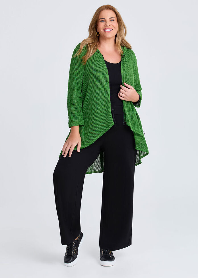 Shop Plus Size Textured Moanna Zip Cardigan, Green | Taking Shape AU