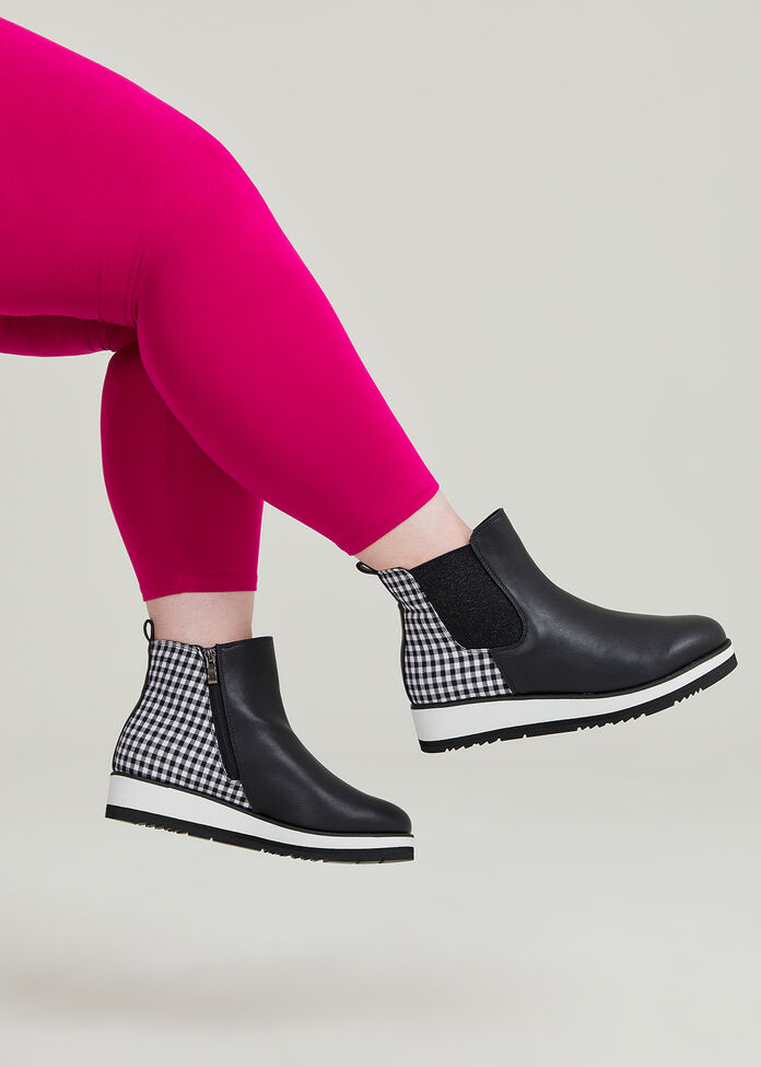 Shop Black Gingham Inside Zip Boot | Comfortable Shoes | Taking Shape AU