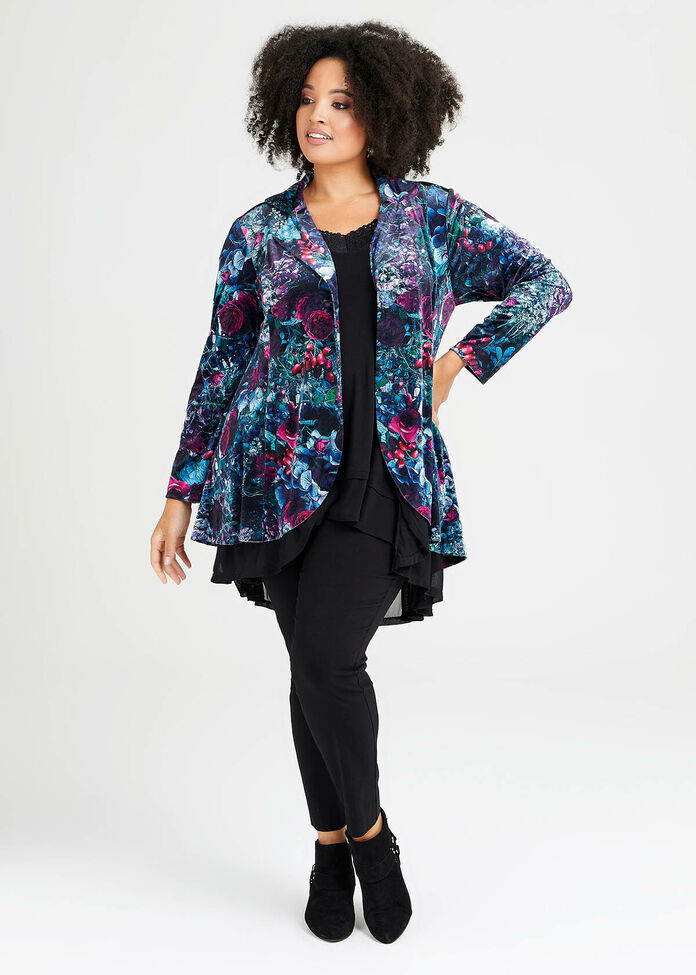 Shop Plus Size Velour Winter Bloom Jacket, Floral | Taking Shape AU