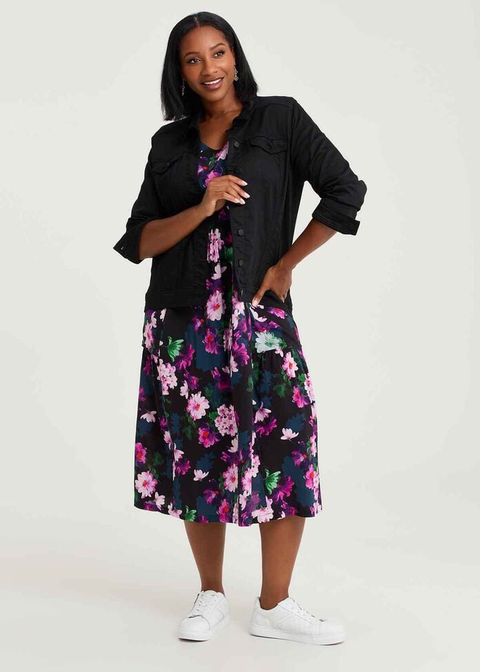 Shop Plus Size Natural Pocket Midi Dress, Floral | Taking Shape NZ