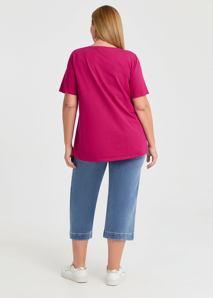 Shop Plus Size Good Earth Australian Cotton Crew Neck T-shirt, Red ...