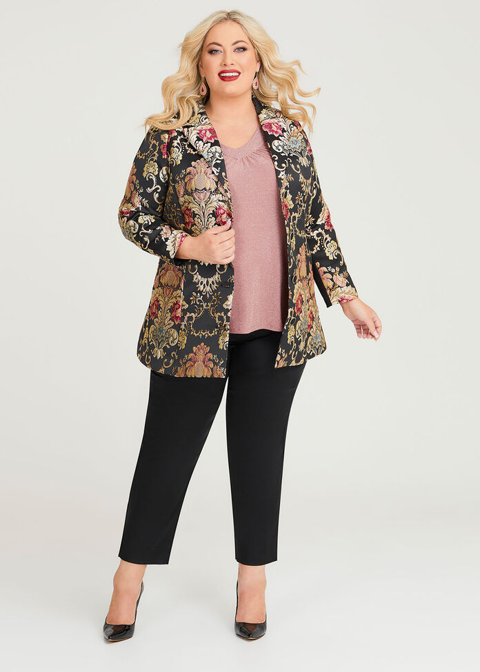 Shop Plus Size Chic Metallic Lurex Top in Red | Taking Shape AU