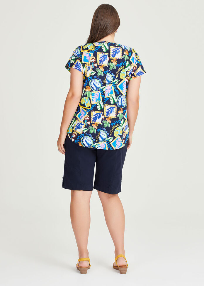 Shop Plus Size Cotton Tropical Print Top, Multi | Taking Shape NZ
