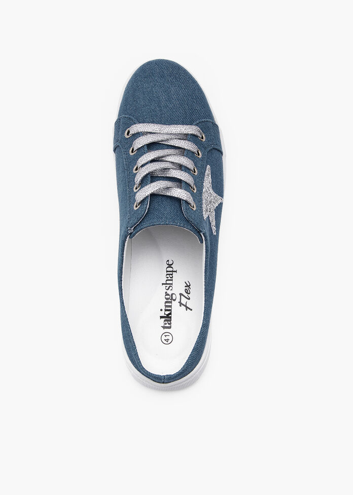 Shop Blue Denim Star Slide | Comfortable Shoes | Taking Shape AU