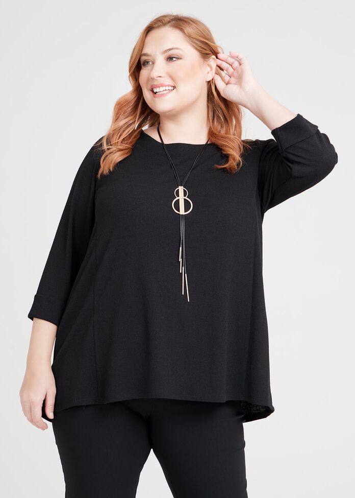 Shop Boat Neck Swing Top in Black, Sizes 12-30 | Taking Shape AU
