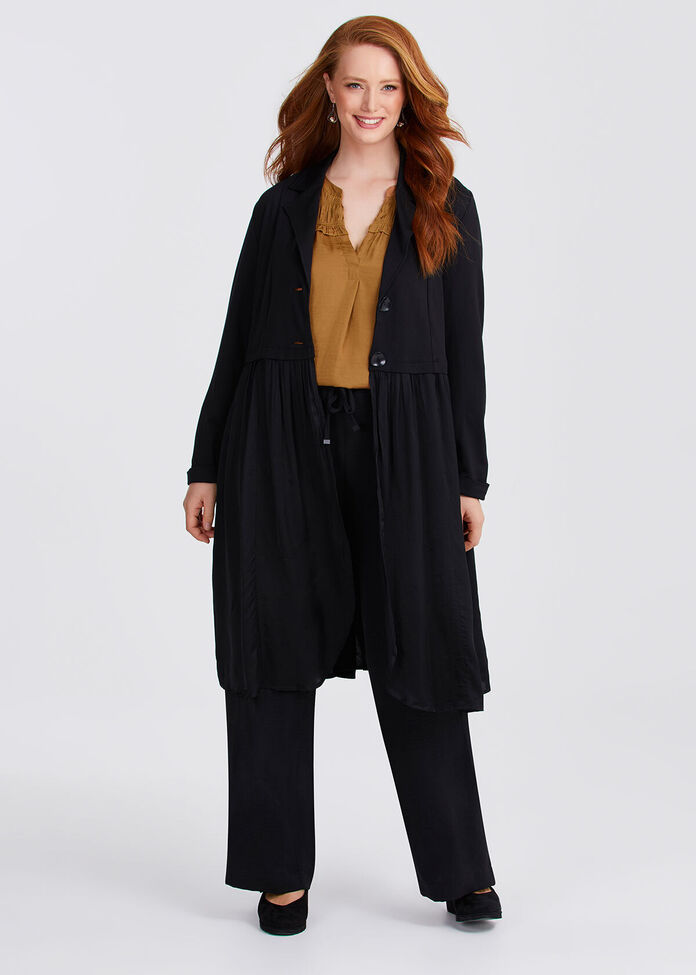 Shop Plus Size Bamboo Ponte Satin Jacket, Black | Taking Shape AU