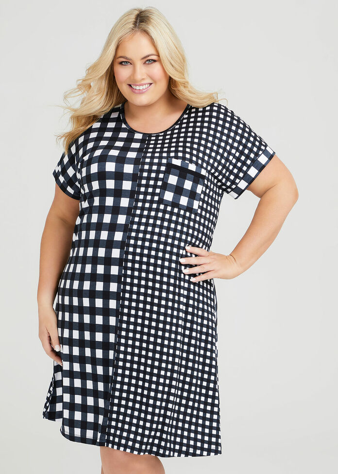Shop Plus Size Bamboo Gingham Check Nightie, Multi | Taking Shape NZ