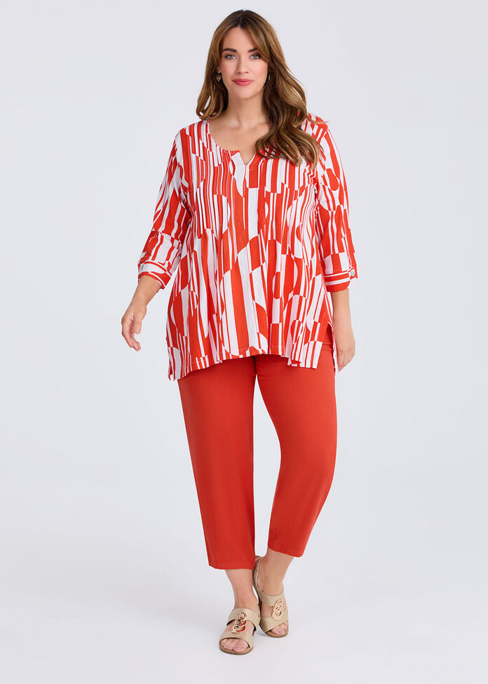 Shop Plus Size Polly Pintuck Natural Top, Multi | Taking Shape NZ