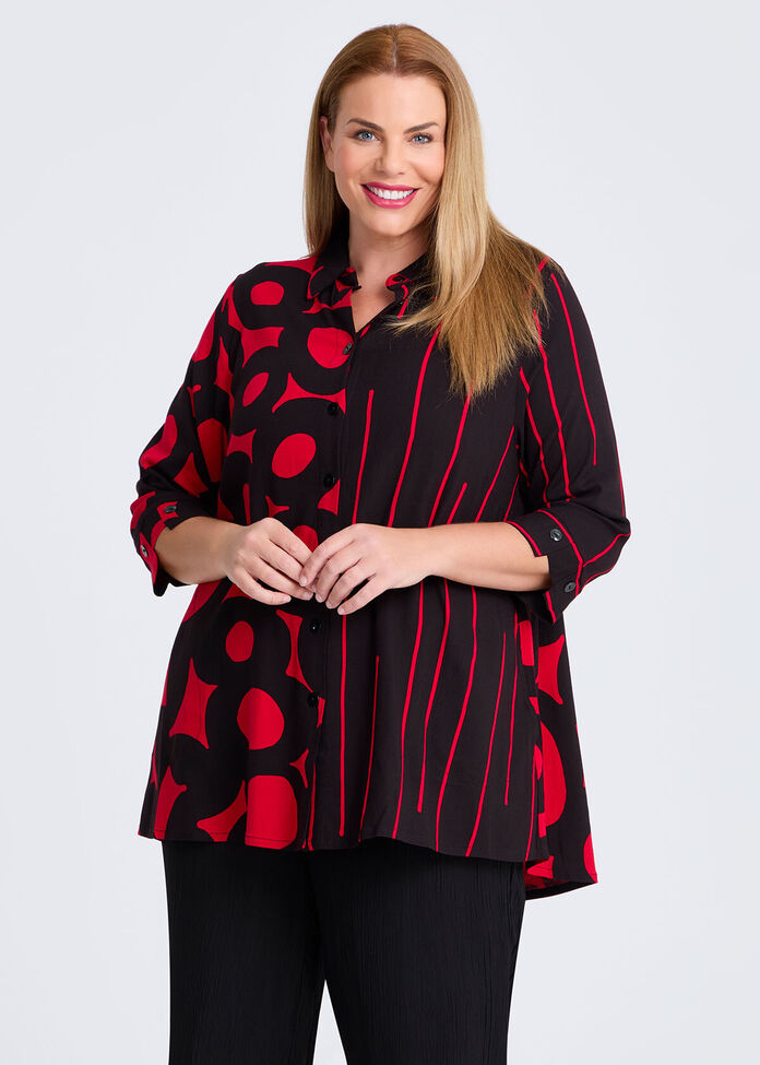 Shop Plus Size Spliced Natural Shirt, Print | Taking Shape AU