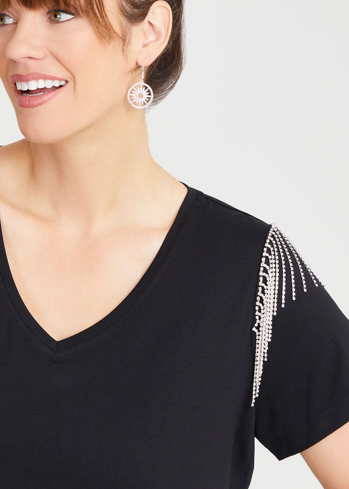 Black & Silver Diamante Top for Plus Size Women | Taking Shape AU