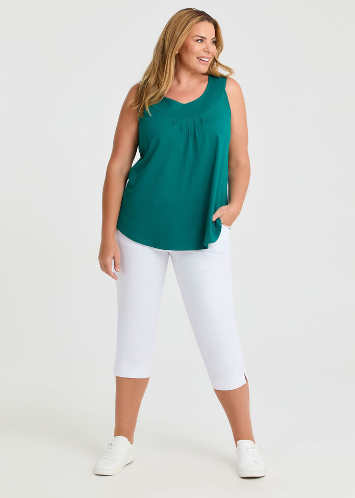 Shop Plus Size Good Earth Australian Cotton Element Tank, Green ...