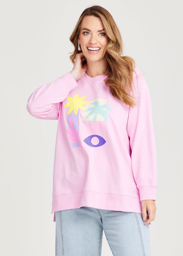 Shop Plus Size Cotton Sweet Revive Sweatshirt, Red | Taking Shape NZ