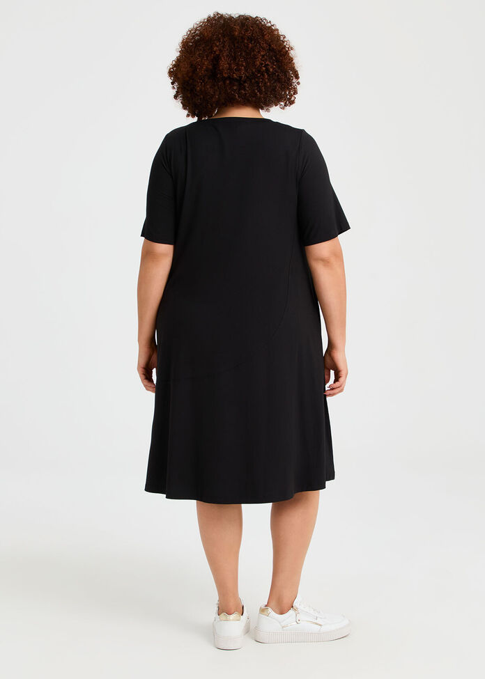 Shop Plus Size Natural Stars Align Dress, Black | Taking Shape AU