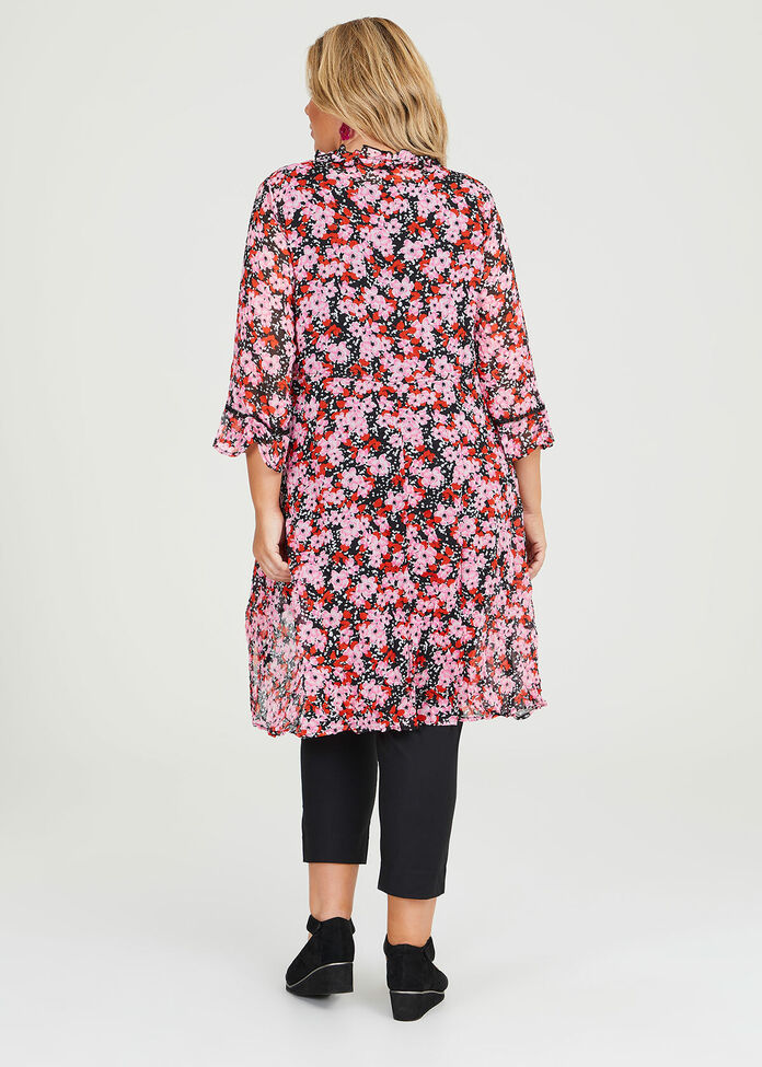 Shop Plus Size Floral Layered Chiffon Tunic, Red | Taking Shape AU