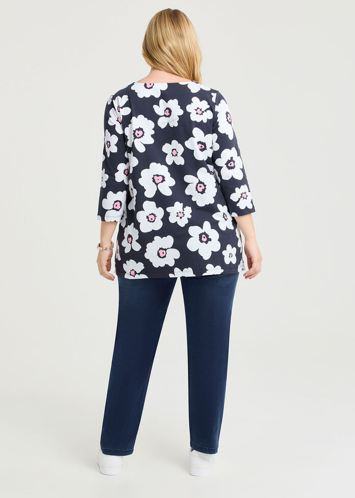 Shop Plus Size Cotton Fun Flower 3/4 Top, Floral | Taking Shape AU