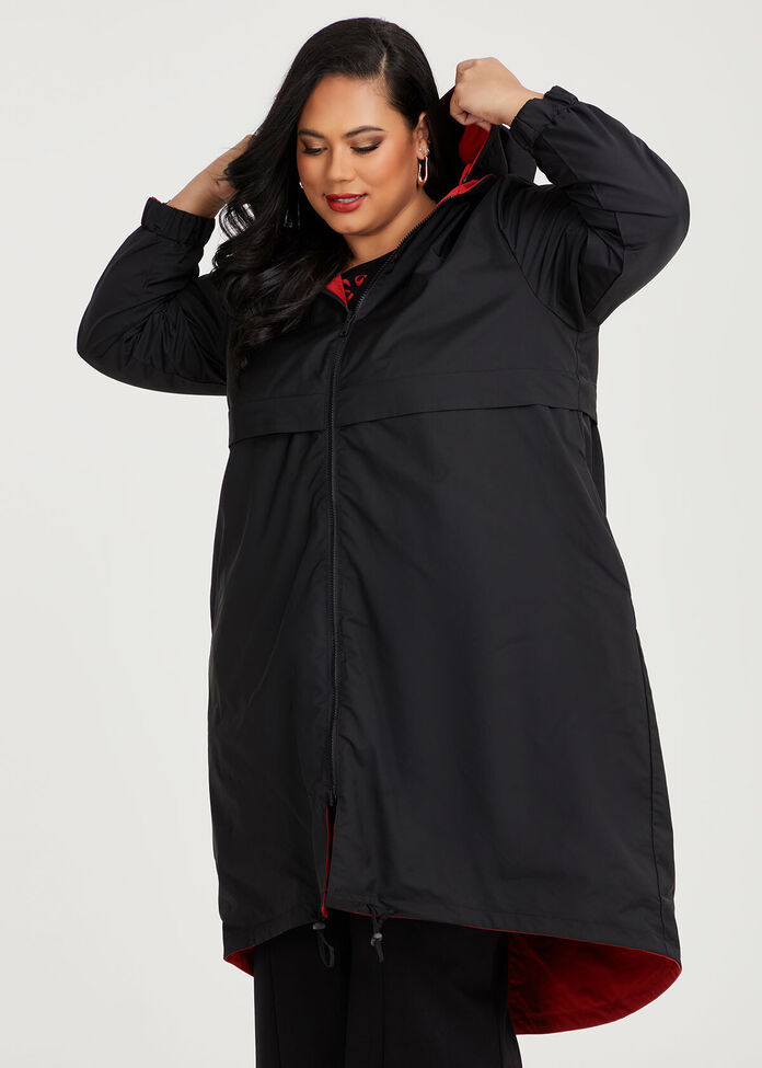 Shop Plus Size Reversible Shower Resist Bea Jacket, Red | Taking Shape AU