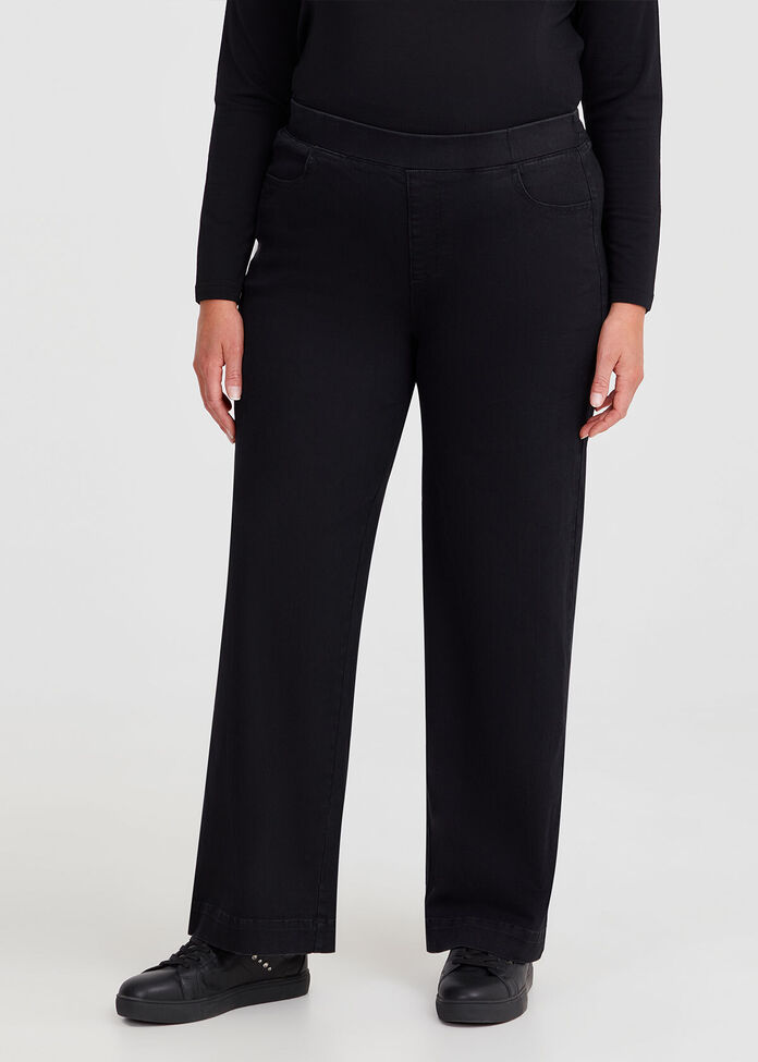 Shop Plus Size Organic Cotton Wide Leg Jean, Black | Taking Shape NZ
