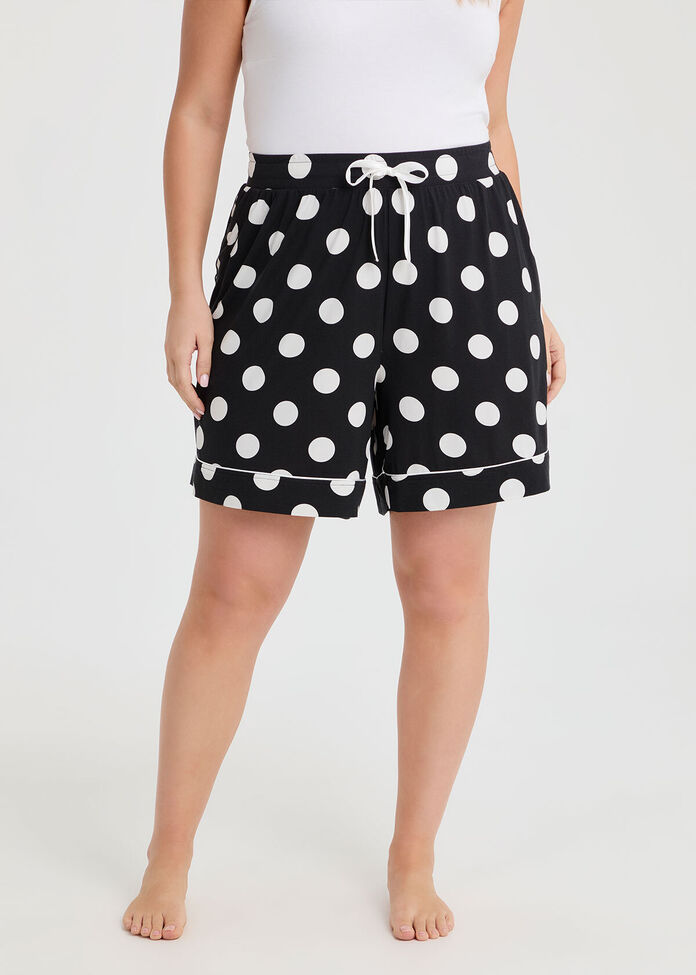 Shop Plus Size Modal Spot Pyjama Short, Black | Taking Shape AU