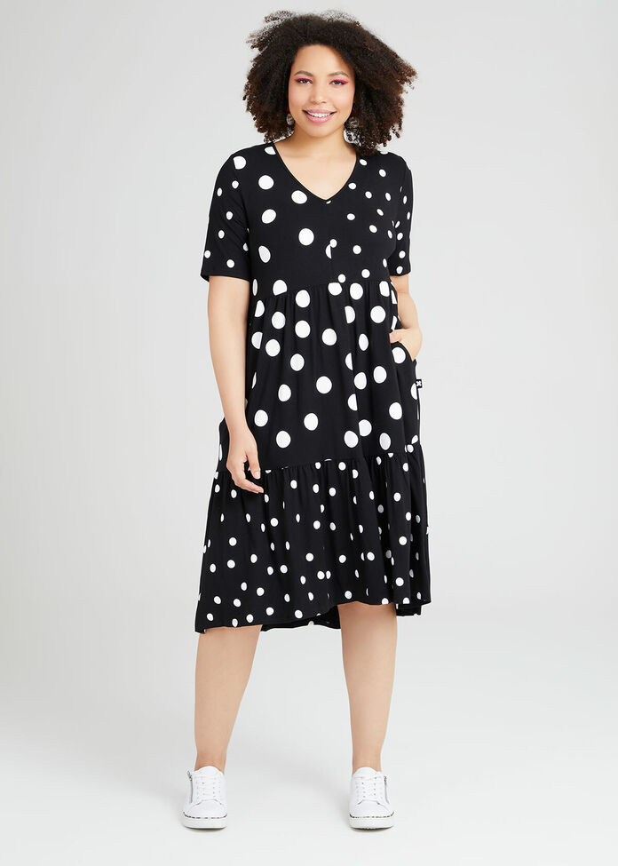 Shop Plus Size Natural Spotty Days Dress, Print | Taking Shape UK