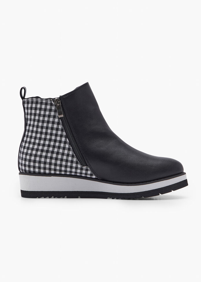 Shop Black Gingham Inside Zip Boot | Comfortable Shoes | Taking Shape AU