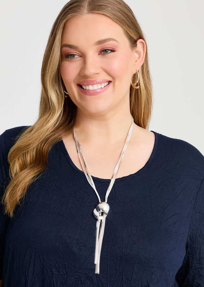 Shop Clean Metal Snake Chain Lariat in Silver | Accessories | Taking ...