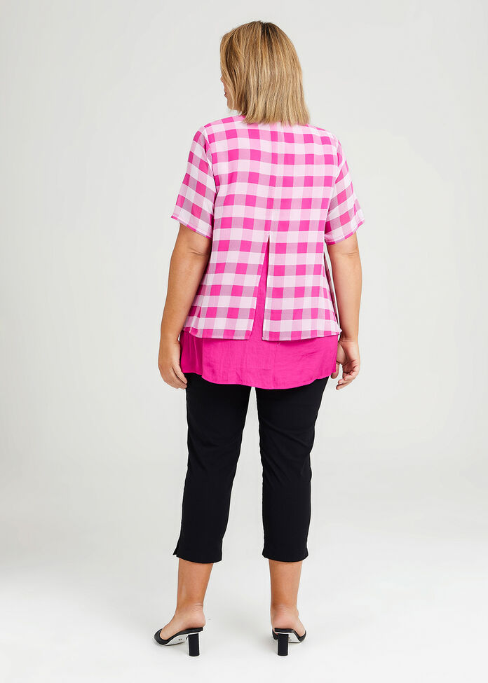 Shop Plus Size Check Overlay Luxe Top in Black | Taking Shape AU