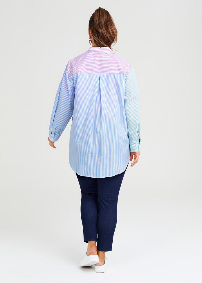 Shop Plus Size Cotton Multi Stripe Shirt in Multi | Taking Shape AU