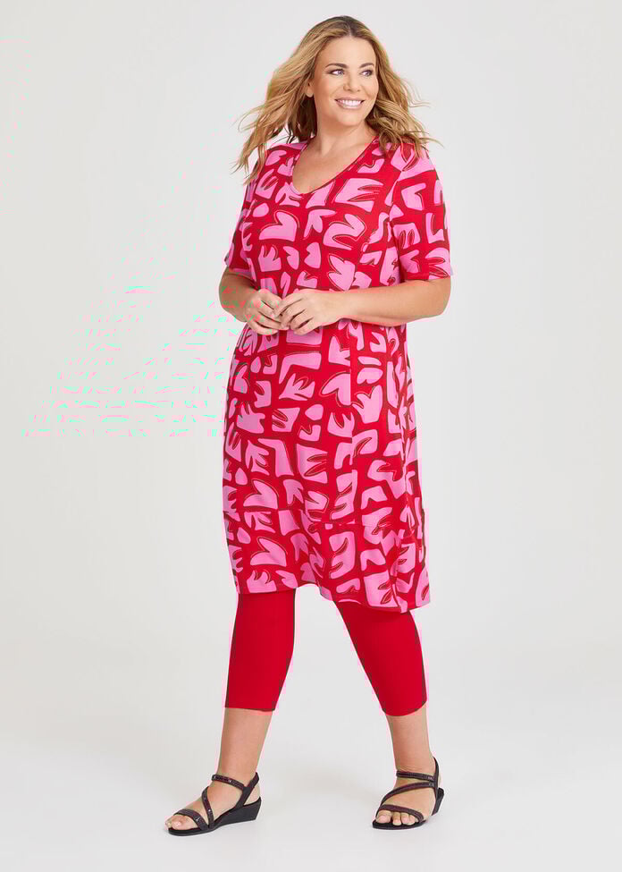 Plus Size Good Earth Cotton Crop Legging Red | Taking Shape AU