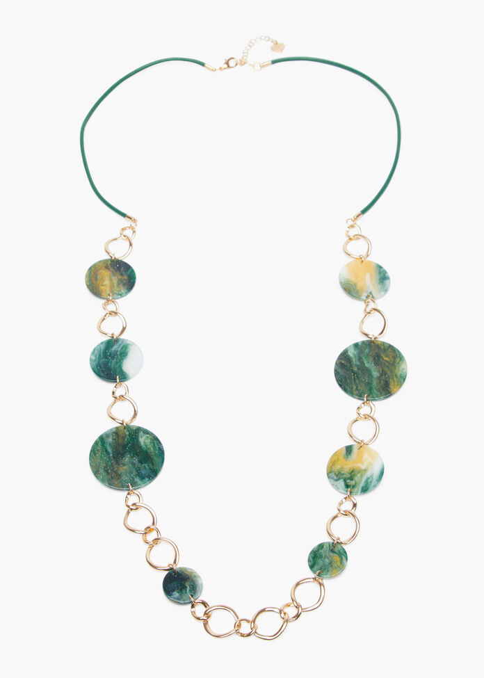 Shop Resin & Chain Necklace in Green | Accessories | Taking Shape AU