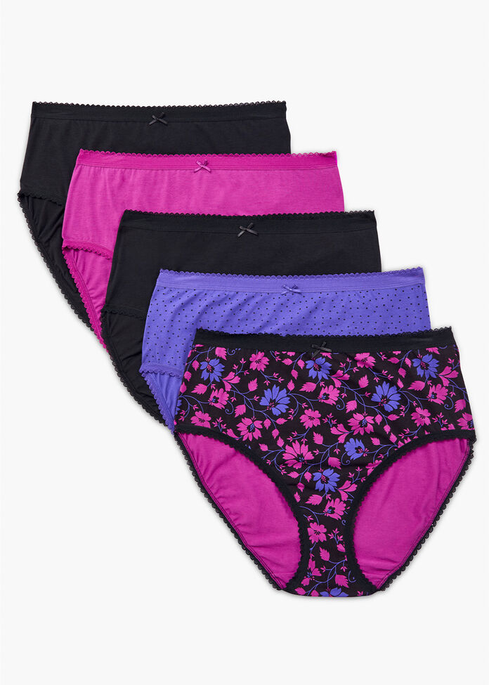 Shop Plus Size 5Pk Cotton Multi Floral Briefs, Multi | Taking Shape AU