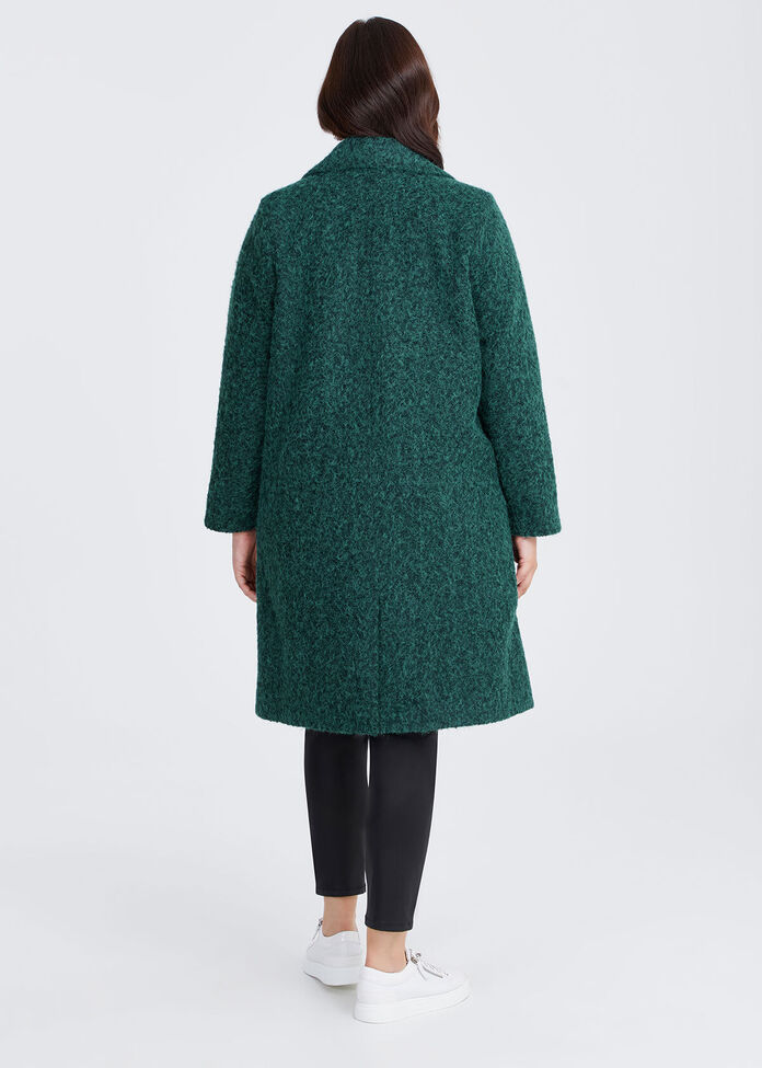 Plus Size Women's Green Cocoon Longline Coat | Taking Shape AU