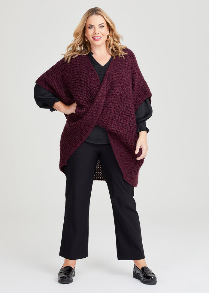 Shop Pointelle Twist Poncho in Purple | Accessories | Taking Shape AU