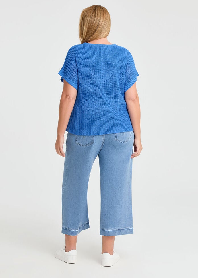 Shop Plus Size Scoop Neck Drape Knit Top, Blue | Taking Shape AU