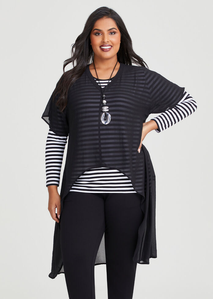 Shop Plus Size Chiffon Ada Layering Top, Black | Taking Shape AU