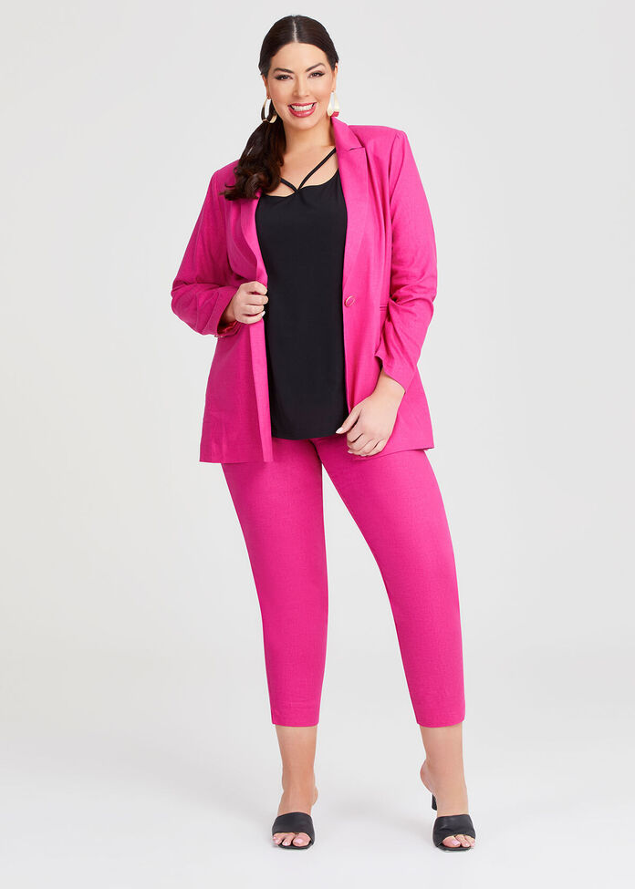 Shop Plus Size Amour Linen Suit Pant in Red | Taking Shape NZ