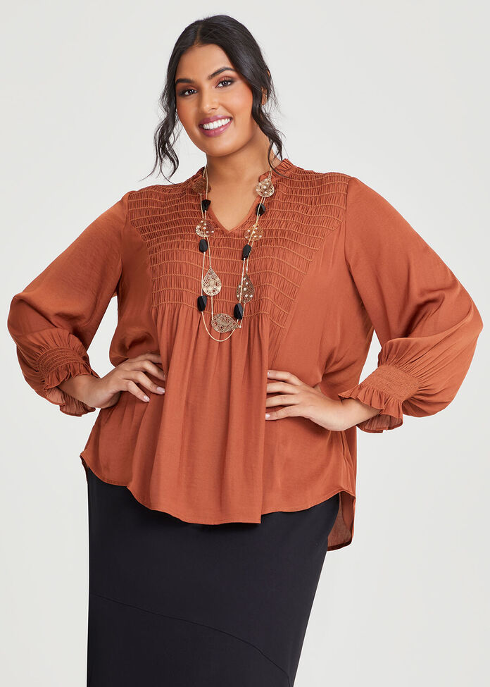 Shop Plus Size Luxe Willow Drape Top, Brown | Taking Shape AU