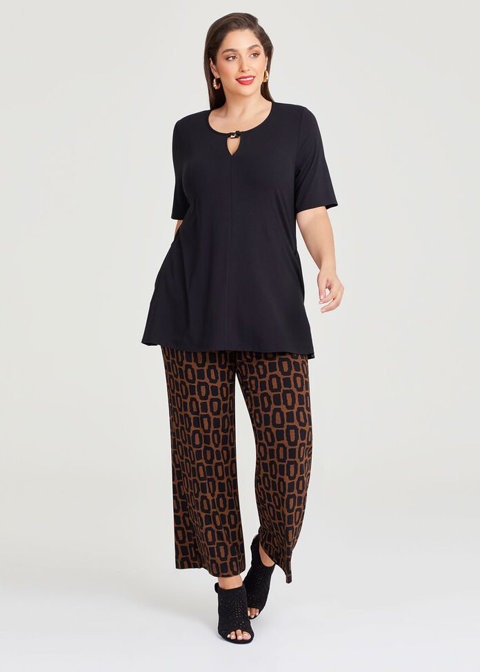 Shop Plus Size Keyhole Detail Natural Top, Black | Taking Shape AU